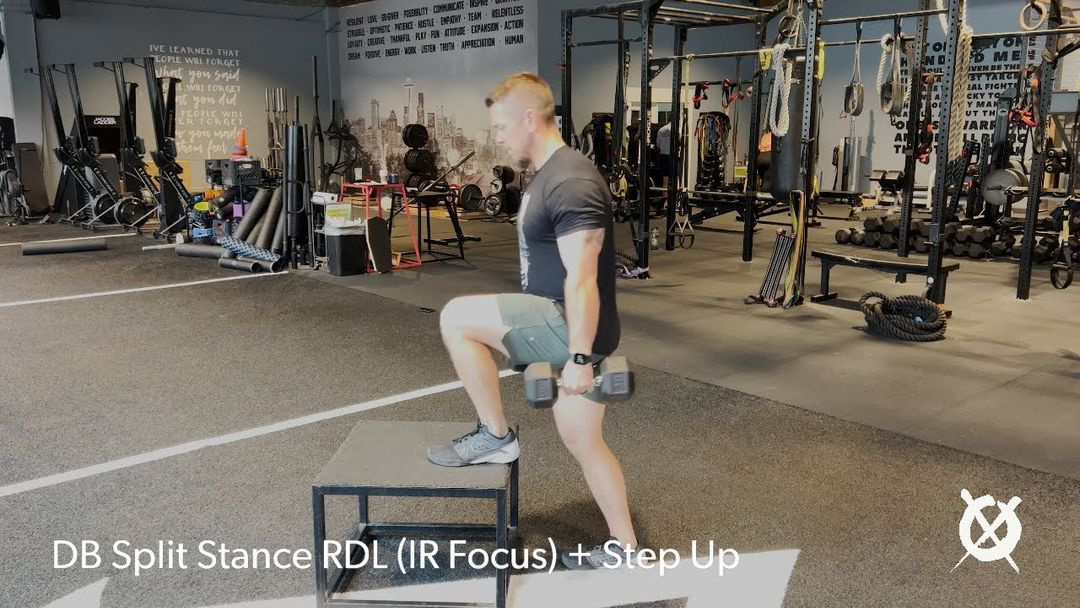 DB Step Through Lunge